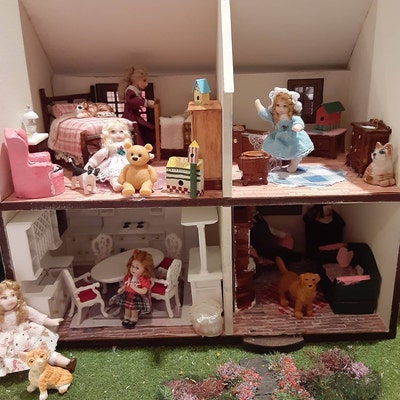 1:48 1/4 Quarter Scale Kitchen Set 6pcs Wood Refrigerator Stove Sink ...