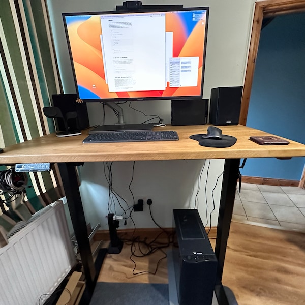 Industrial Style Height Adjustable Desk | Sit Stand Desk With Electric ...