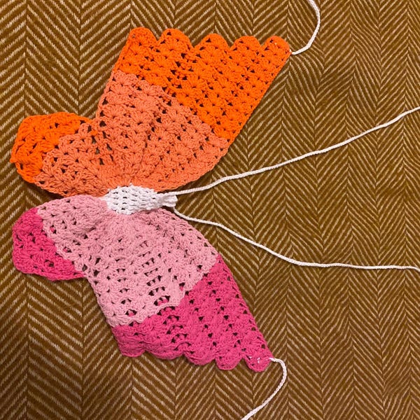 Crochet Butterfly Top, Lesbian Pride Bralette, Rainbow Festival Crop ...
