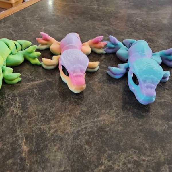 Articulating Rainbow Twinkle Dragon - Atria Dragon - 10 Inch Flexi ...