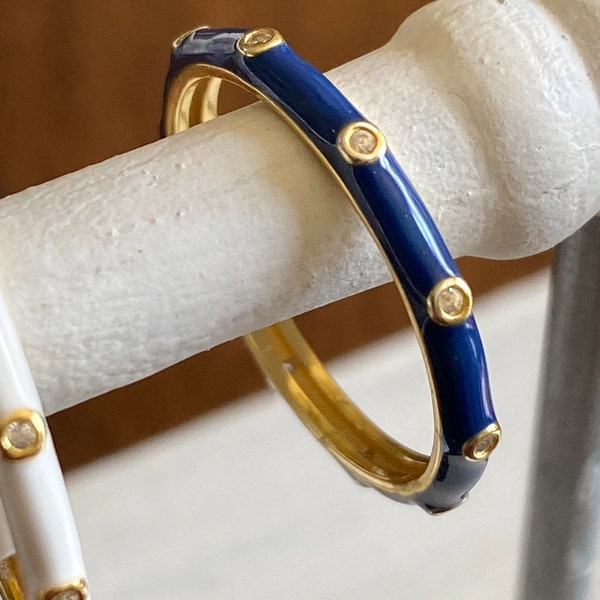 Rainbow 10 Enamel Stack Rings Set! - Etsy