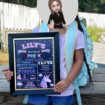 First Day of Pre-k Sign INSTANT DOWNLOAD PRINTABLE First Day of School ...