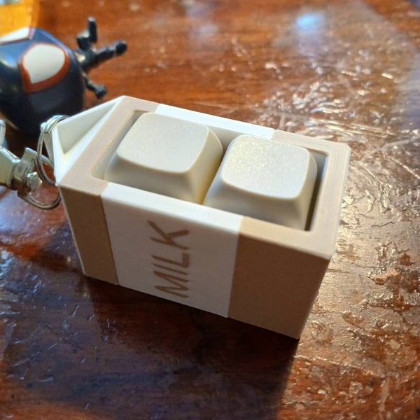 Milk Carton Fidget Toy Keychain: Clicky Clacky Mechanical Keyboard - Etsy