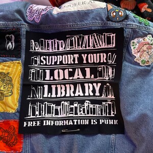 Support Your Local Library Fabric Back Patch - Etsy