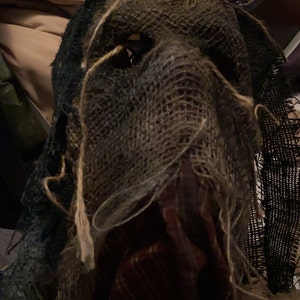 Burlap Scarecrow Halloween Mask, Scary Monster Scarecrow - Etsy