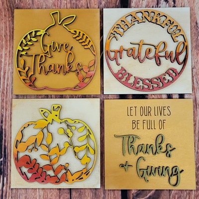 Fall Leaning Sign File SVG, Tiered Tray Glowforge, Luckyheartdesignsco ...