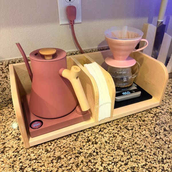 Handmade Wooden Pour Over Coffee Station: Minimalist Coffee Caddy, 2 ...