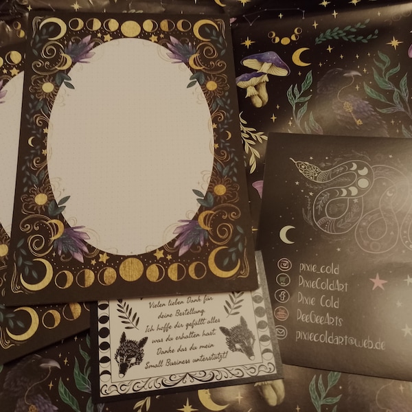 Note Pad A5 -50 Sheets- Crystal and Moon- Witch Paper --> Pixie Cold ...