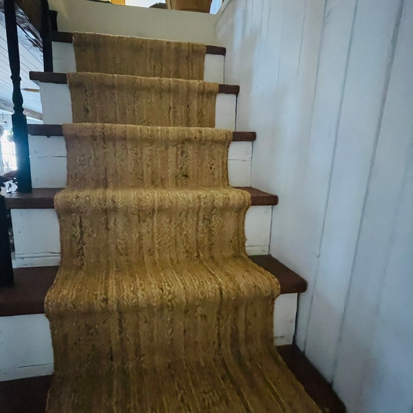 Jute Stairs Runner Natural Fiber Jute Runner Rug Vintage Style CUSTOM ...