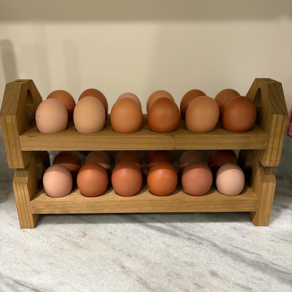 Farmhouse Stackable Wood Egg Holder L Egg Storage L Fresh Egg Storage L ...