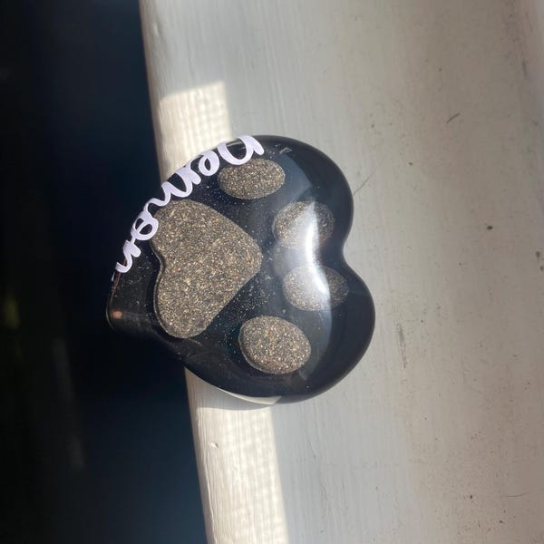 Pet Paw Print With Ashes, Cremation Ashes Keepsake, Dog Memorial, Cat ...
