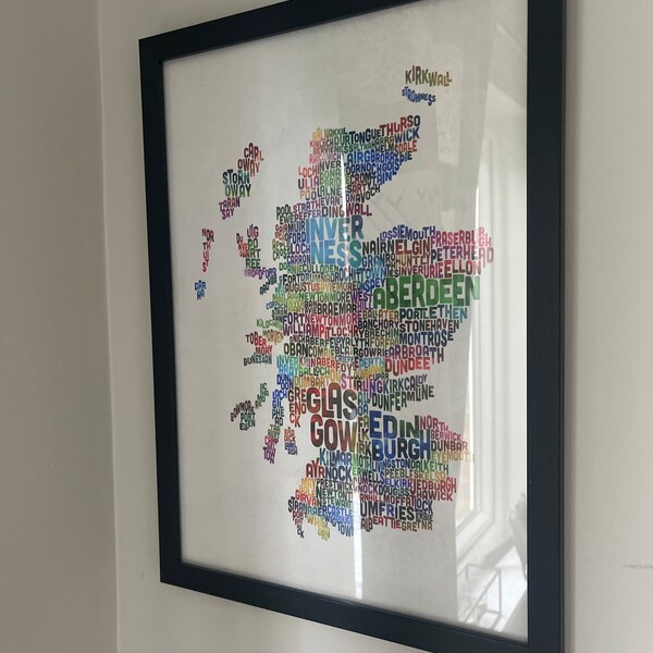 Scotland Typography Text Map, Art Print (1483) - Etsy