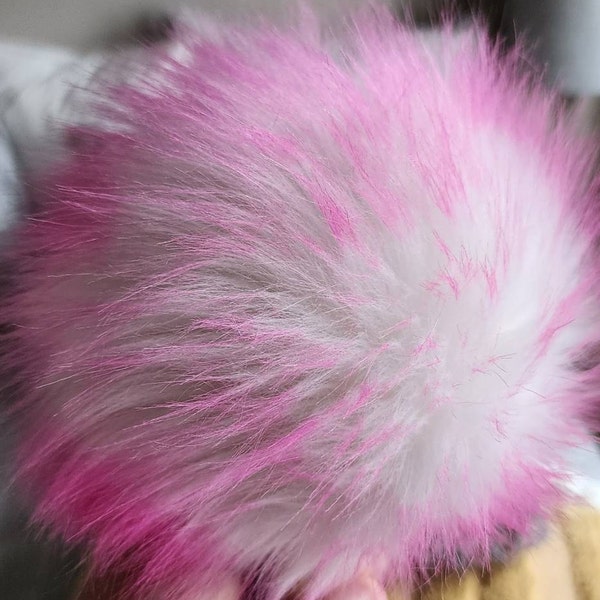 Pink Cotton Candy-luxury Faux Fur Luxury for Knit Crochet Hats/white ...