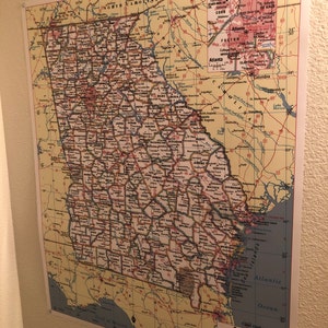 Georgia State Wall Map Large Print Poster 24x30 - Etsy