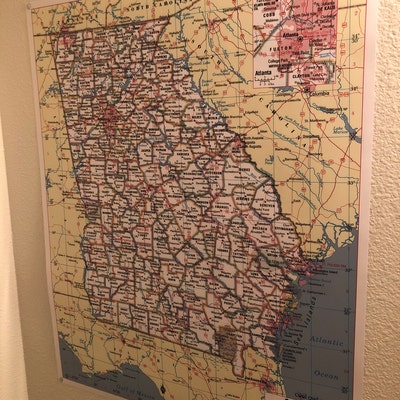 Georgia State Wall Map Large Print Poster 24x30 - Etsy