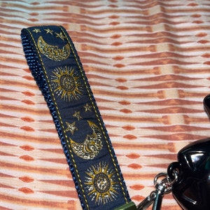 Sun and Moon Key Fob, With Brass Plated Hardware - Etsy