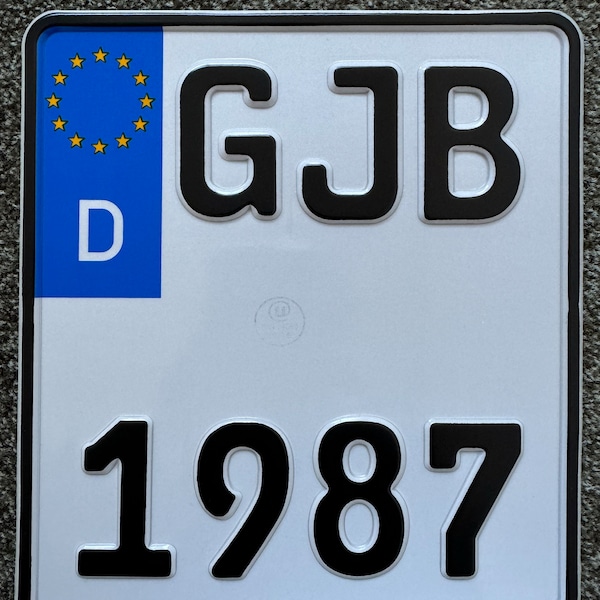 Set Deutsches Nummernschild mit Ihrem Text / Personalisiertes deutsches ...