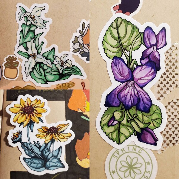 Blue Hydrangea Vinyl Sticker, Cottage Core Stickers for Laptop, Plant ...