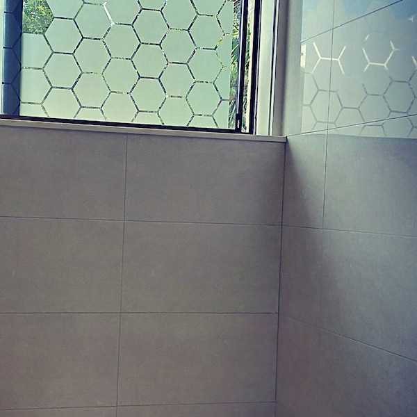 Honeycomb Frosted Window Film, Geometric Hexagon Film for Glass Door ...