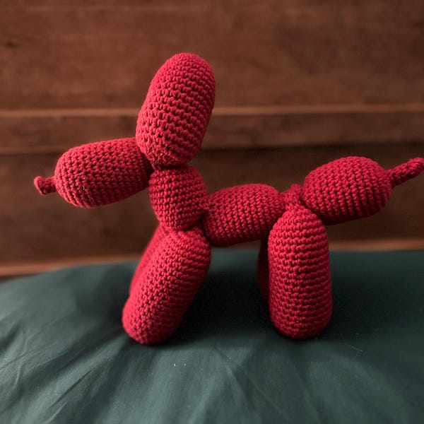 Crochet Pattern Balloon Dog, Balloon Dog Amigurumi, Crochet Balloon Dog ...