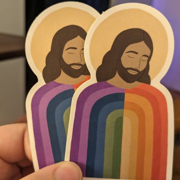 Jesus Sticker, Christ Sticker, Rainbow Sticker, Jesus Stickers ...