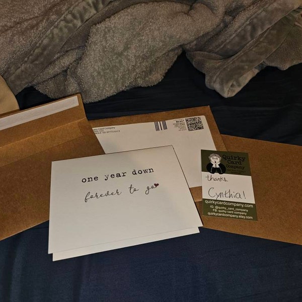 One Year Anniversary Gift / One Year Down. Forever to Go / 1st ...