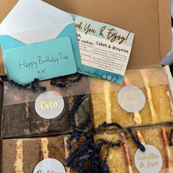Letterbox Cake Slices - Birthday Cake - 4 Cake Slices - Birthday Gift ...