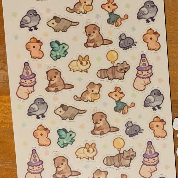 Tiny Animal Sticker Sheets / 4x6 Sticker Sheet of Small Cute Aesthetic ...