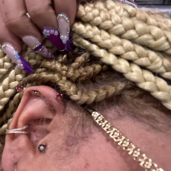 Blue Sapphire Belly Button / Gold Navel Piercing / Diamond Gold Navel ...