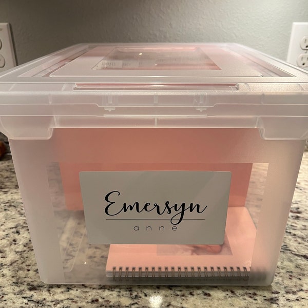 Printable Milestone Box Labels | Name Decal for School File Box - Kids ...