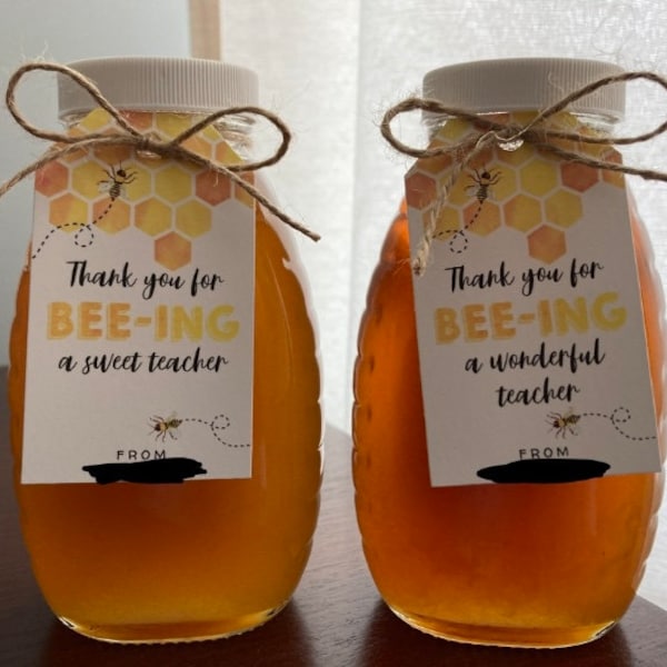 Printable Teacher Appreciation Gift Tag Template, Thank You for Bee-ing ...