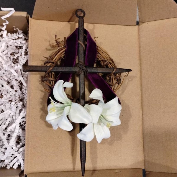 Eucharist Lent Holy Thursday Last Supper Medium Nail Cross Wreath ...