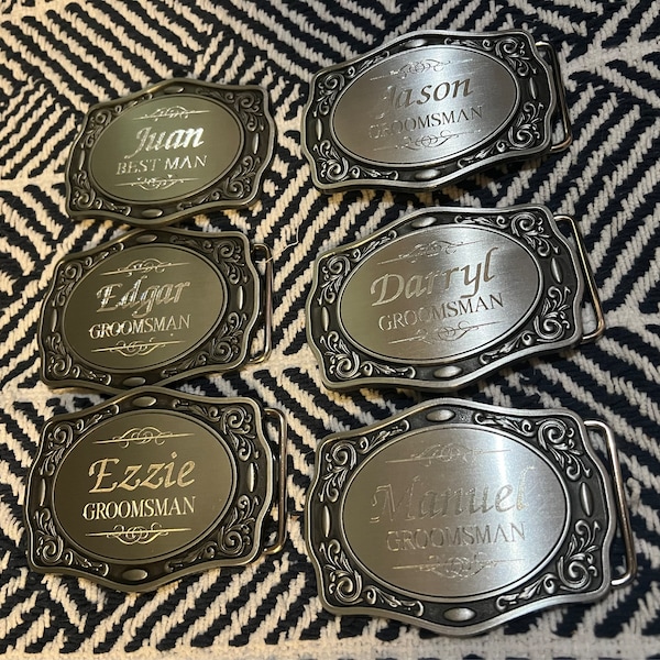 Engraved Name Belt Buckle: Personalized Cowboy Groomsman Gift - Etsy