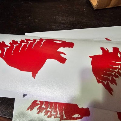 Godzilla Round , Vinyl Decal, Permanent/removable, Kaiju, Holographic ...