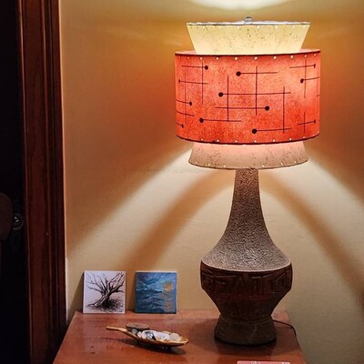 Mid Century Vintage Style 2 Tier Fiberglass Lamp Shade Modern - Etsy