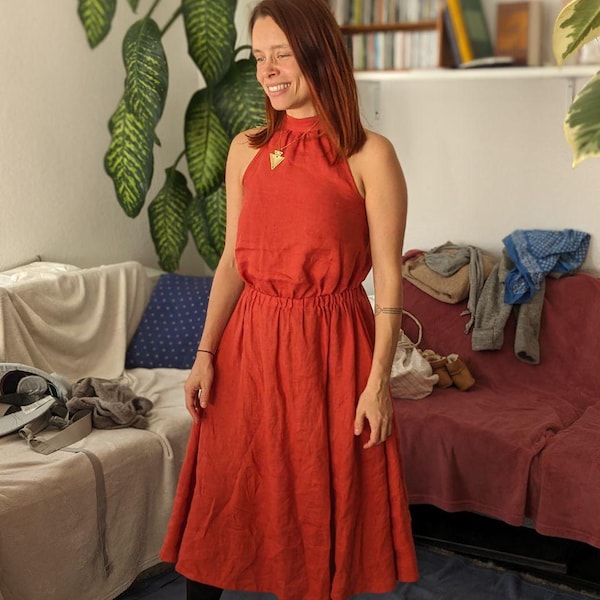 Linen Dress AVA, Linen Button Down Dress, Long Linen Dress, Linen ...