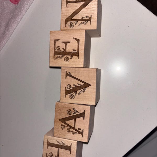 Custom Personalized Wood Name Blocks | FLORAL GARDEN | Kids Room ...
