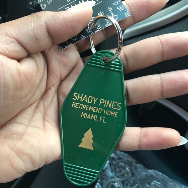 Shady Pines Dark Green Key Tag - Golden Girls Keychain - Etsy