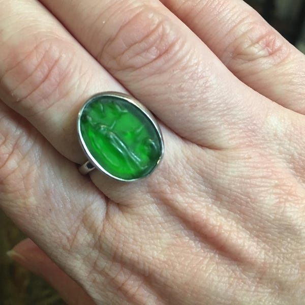 Ancient Greek Coin Trophy 24K Gold Vermeil 925 Silver Signet Ring ...