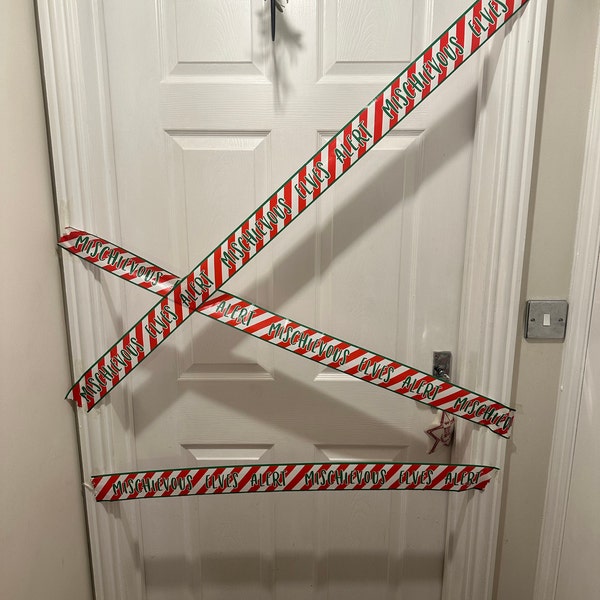 Christmas Elf Caution Tape, Elf Photo Props, Elf Party Decor, Elf Fun ...