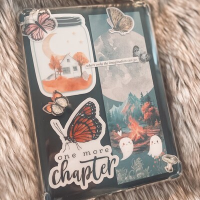 Clear Spooky Vibes Sticker, Mini Fall Landscape Vinyl Decal With Cute ...