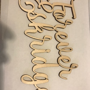 Custom Script Unfinished Wood Sign Laser Cut Letters Hanging Wall Decor ...