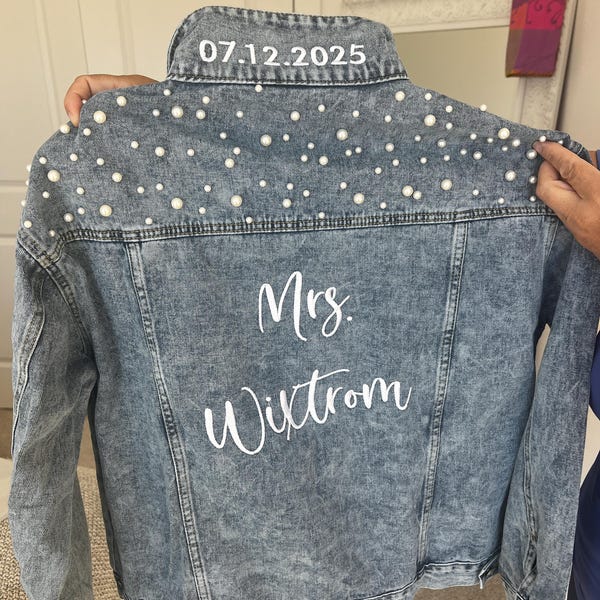 Embroidered Bride Denim Jacket, Bride Jean Jacket, Future Mrs Jacket ...