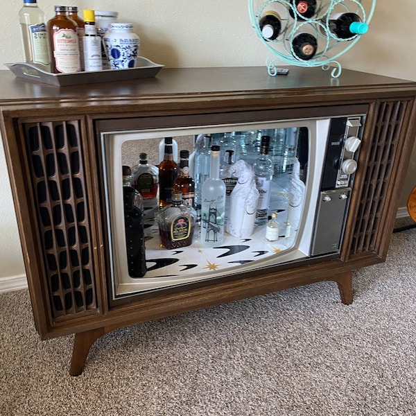 Mid Century 1950'S Hoffman Tv Bar With Bluetooth and Multi-color Led ...