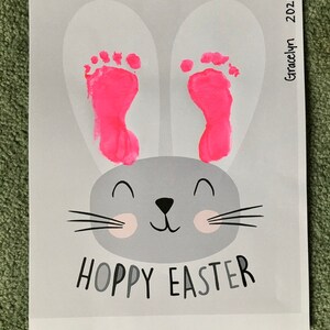 Hoppy Easter / Footprint Handprint Art / Cute Bunny Feet / Happy Easter ...