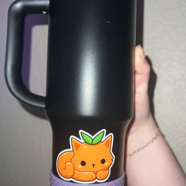 Waving Deerfish Cute Sticker - Waterproof Laminated Kawaii Glossy ...