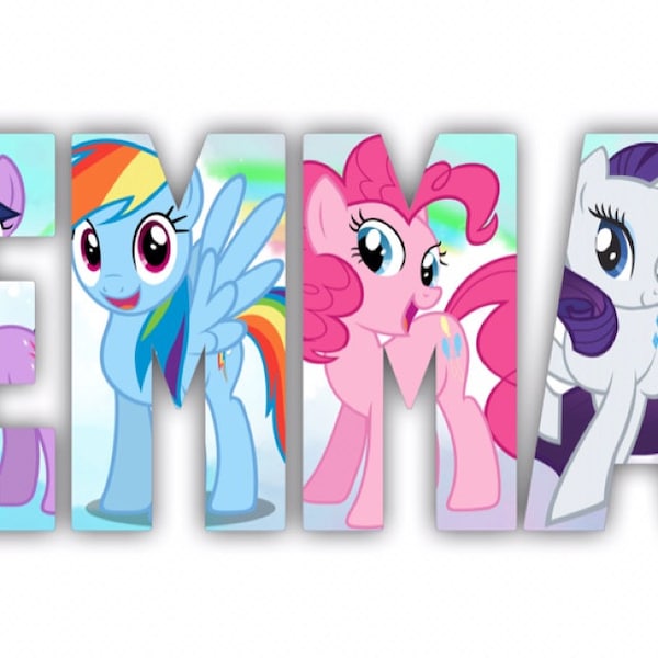 Personalised MY LITTLE PONY Character Name Art Gift Idea Printable ...