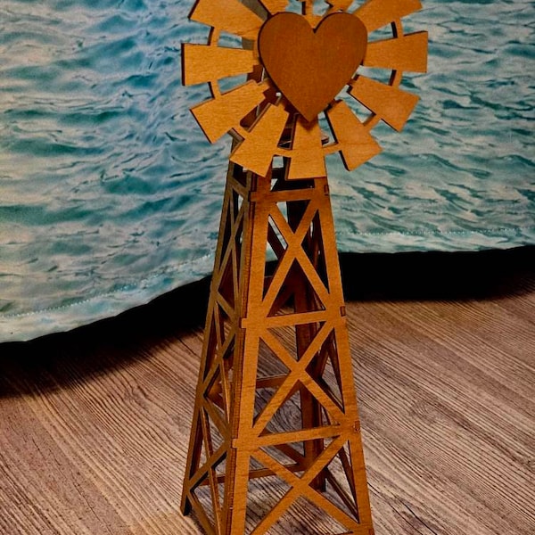3D Turnable Windmill Puzzle Laser Cut Template DXF SVG CDR File 3 Sizes ...