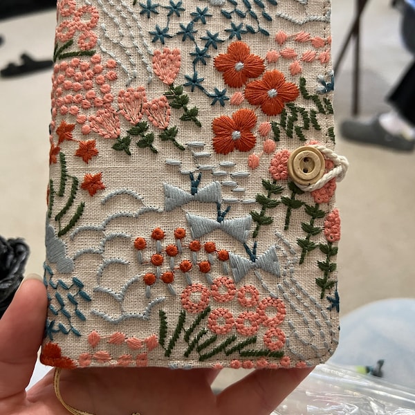 Fresh Fabric Journal With Embroidery Flower A6 A5 Handmade Portable ...