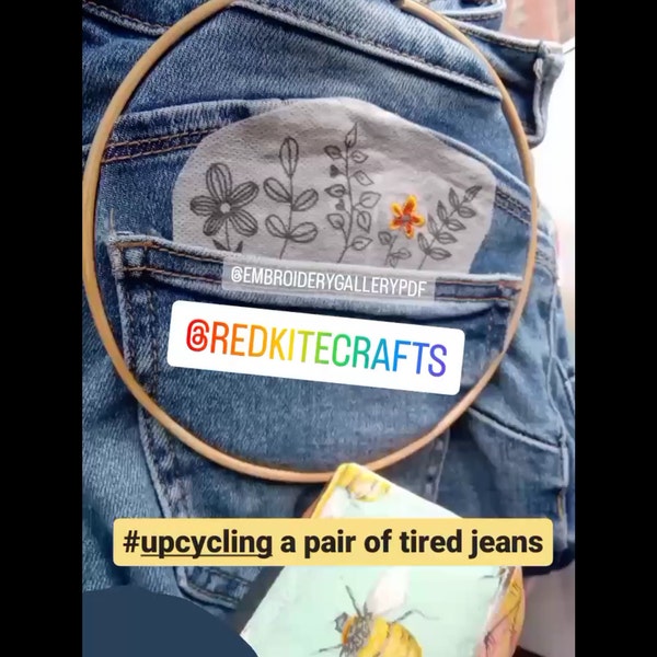 Pocket Flower Embroidery Pattern, PDF Embroidery Pattern, Digital ...